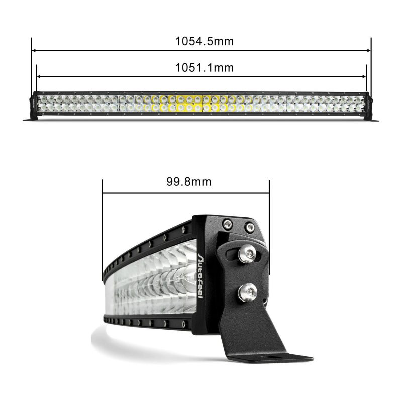 Barra led 7D dual 42 pulgadas curva doble color blanco/ámbar - Mr Led ...
